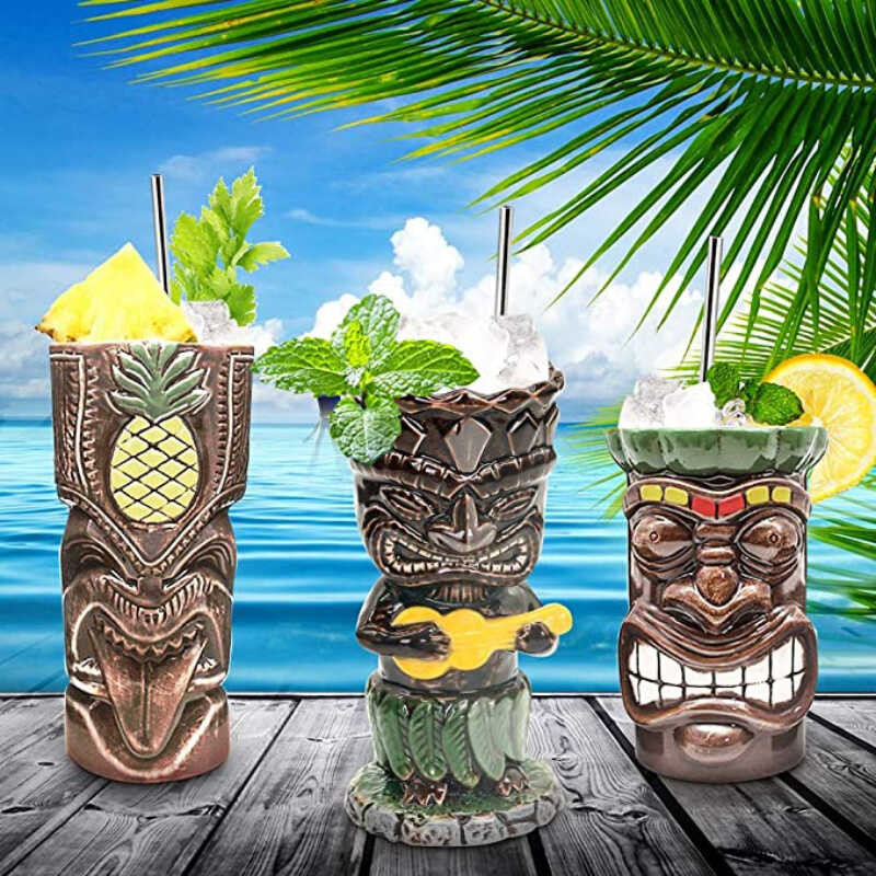 Ibang-Iba Na Tiki Mug Ceramic Retro Buntot Glass Easter Island Beach ...
