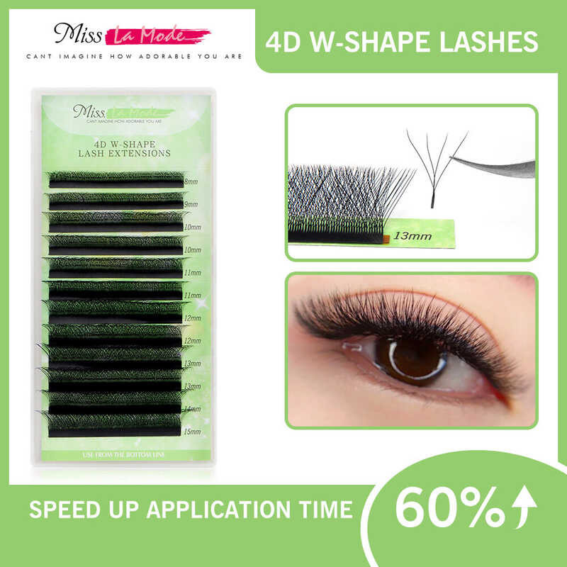 Misslamode 4D W Shape Eyelash Extension Human Hair Eyelashes Extension ...