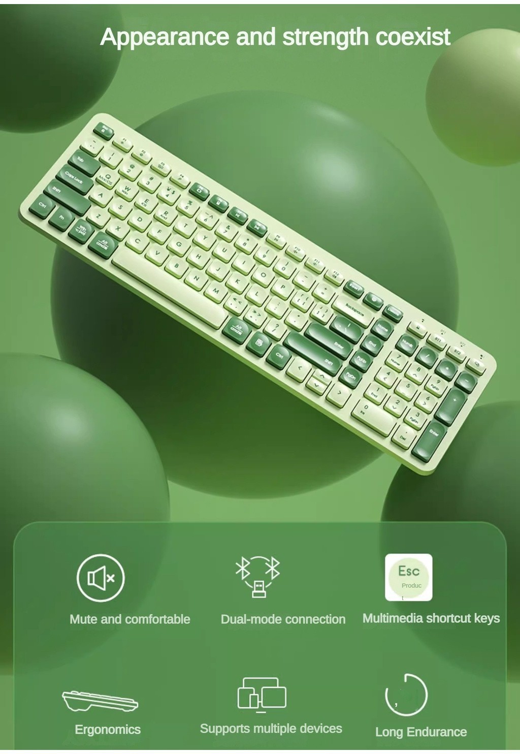 Bow Wireless Bluetooth+2.4g usb wireless dual mode Keyboard and Mouse ...