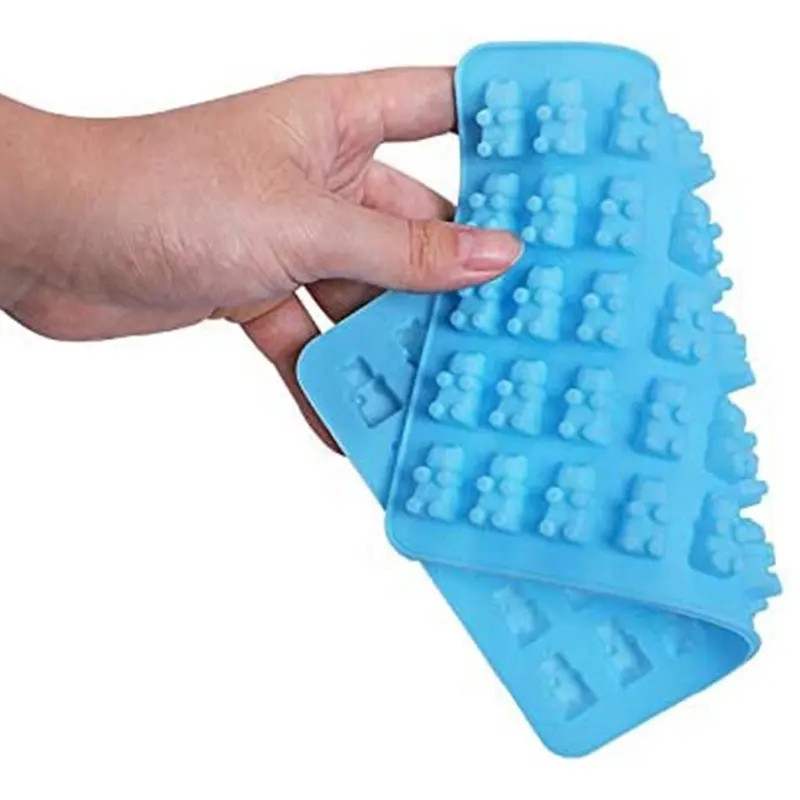 50 Grids Gummy Bear Silicone Mold Bear Shape Jelly Mould with Dropper ...