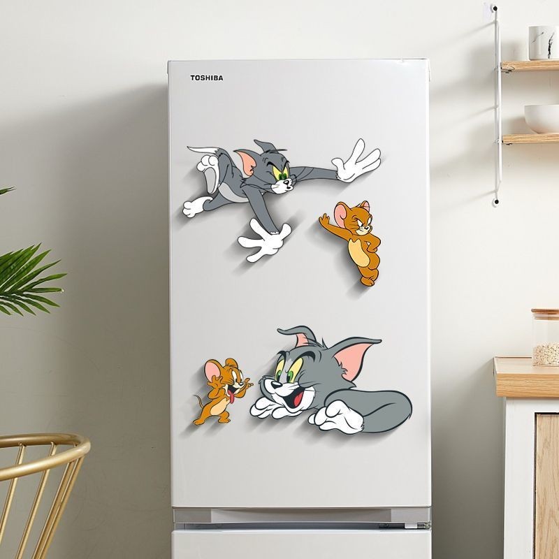 Cute and Creative Refrigerator Magnetic Stickers Cartoon Tom Jerry ...