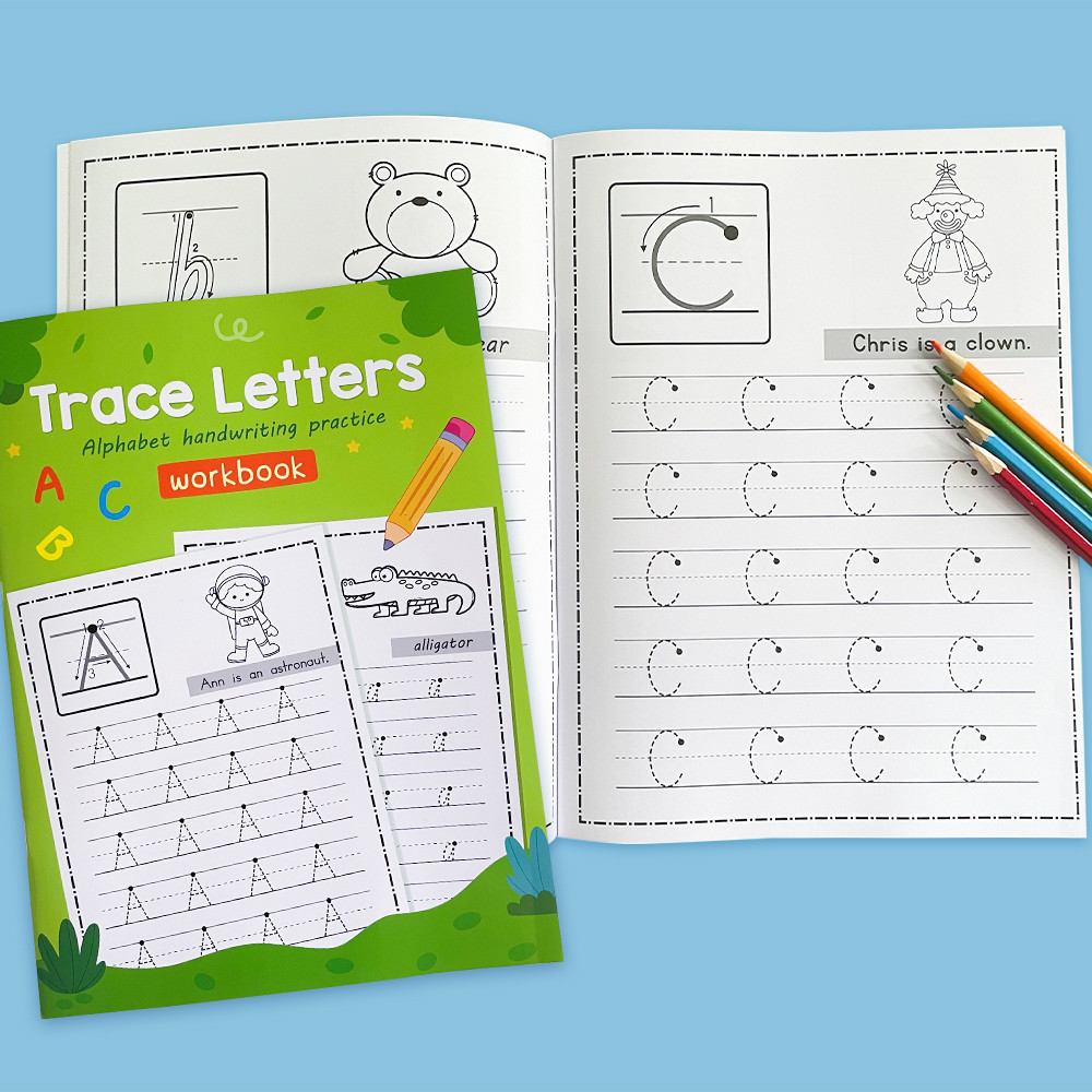 52Pages Trace Letters Alphabet Copybook for Kids Baby Preschool 26 ...