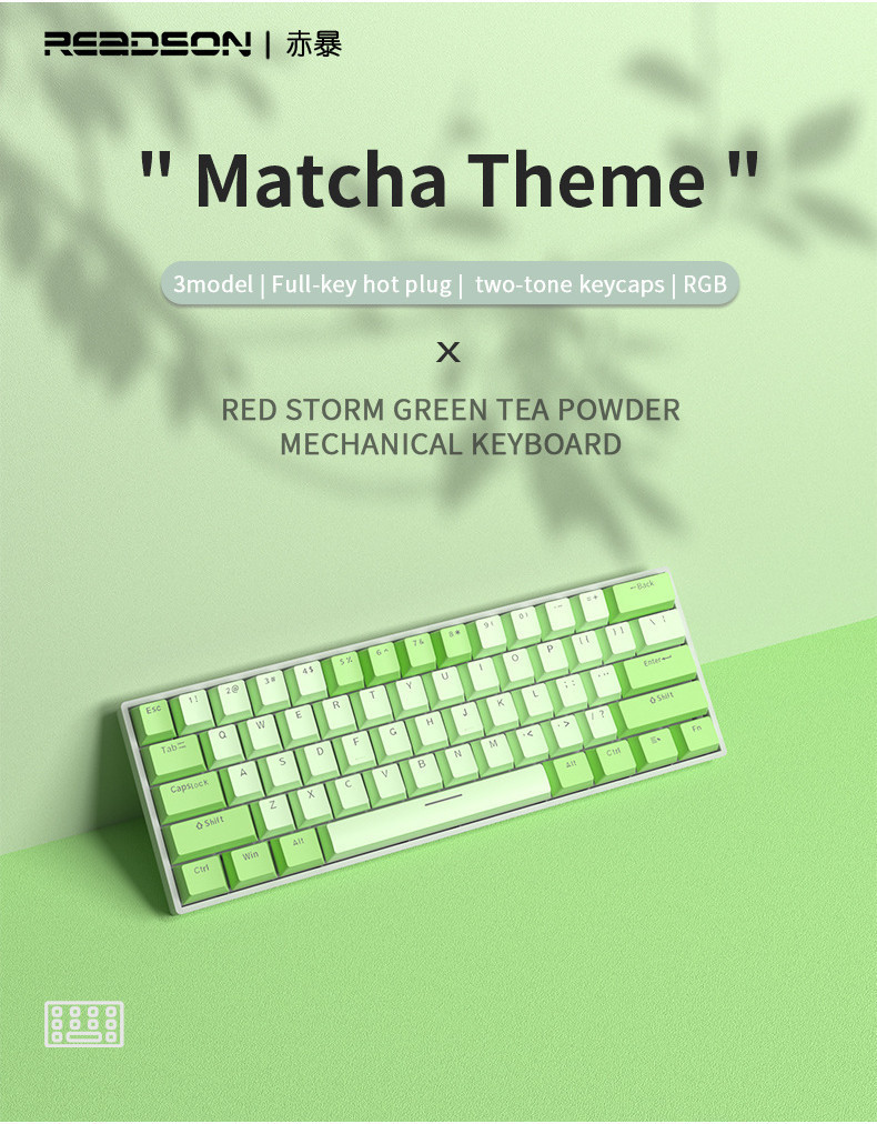 READSON Hw61 Matcha 2.4G Wireless Bluetooth Three-mode RGB Full-key Hot ...