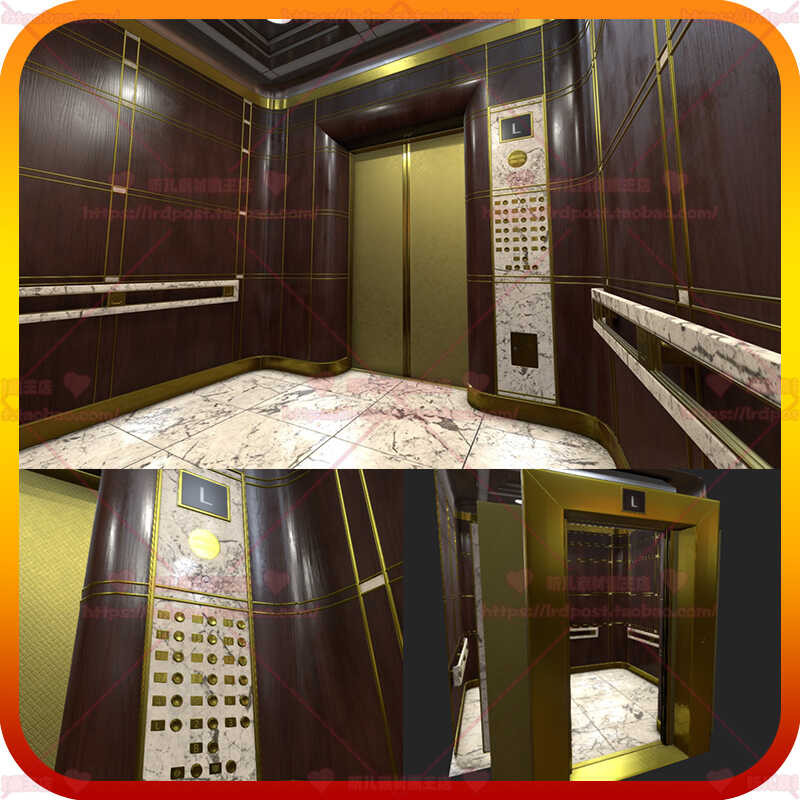 MAX Realistic Elevator 3D Model Modern Residential Elevator Vertical Stairs Next Generation PBR ...