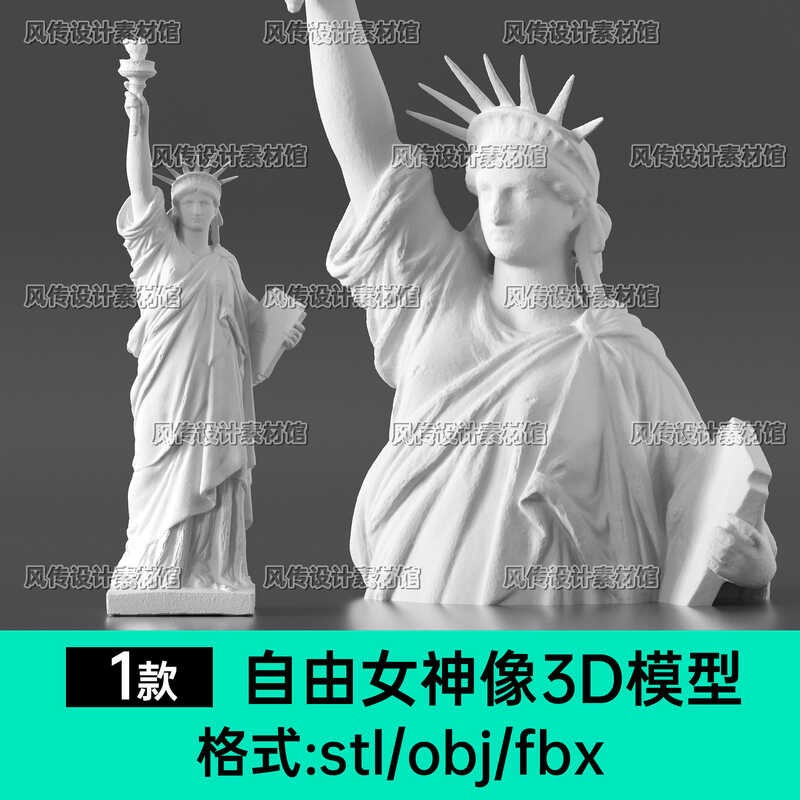 Statue of Liberty 3D Model STL Sculpture C4D Statue Gypsum Blend 3D ...