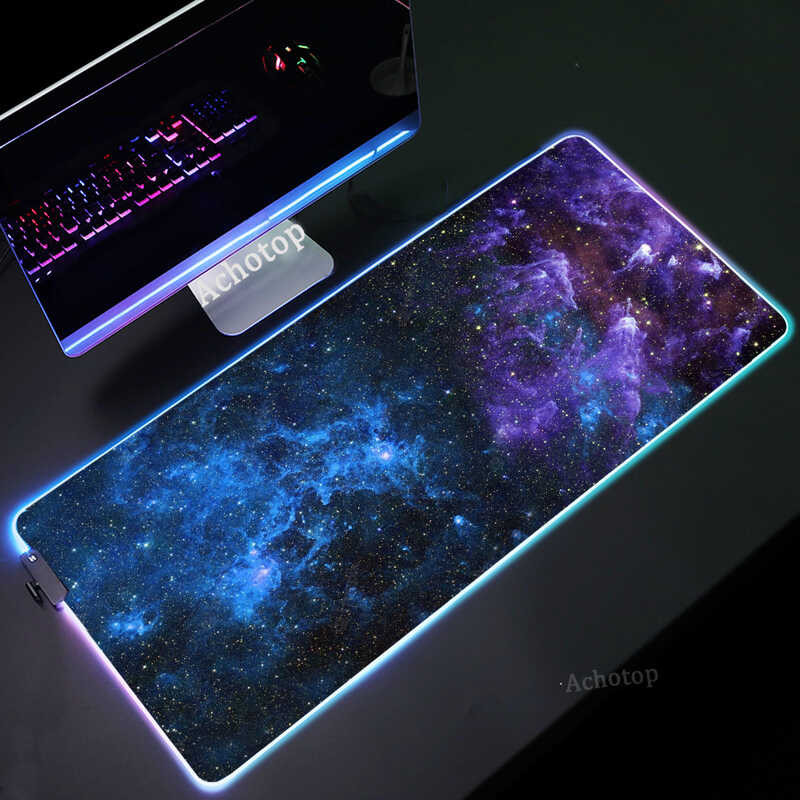 Space Mouse Pad XXL RGB Gaming Mousepad Luminous Keyboard Pads Computer ...