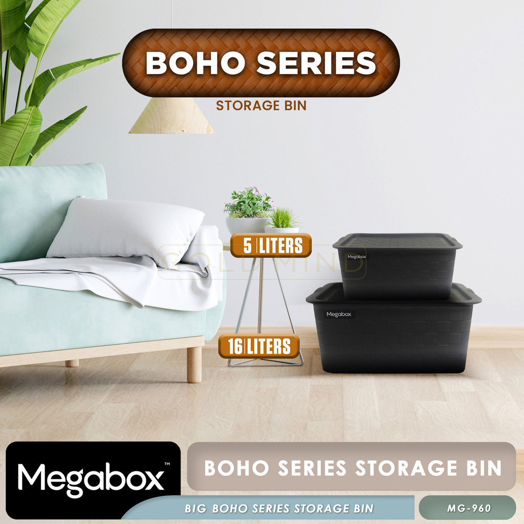Megabox MG-961 RT BOHO Series Big Storage Bin Rattan Design | Shopee ...