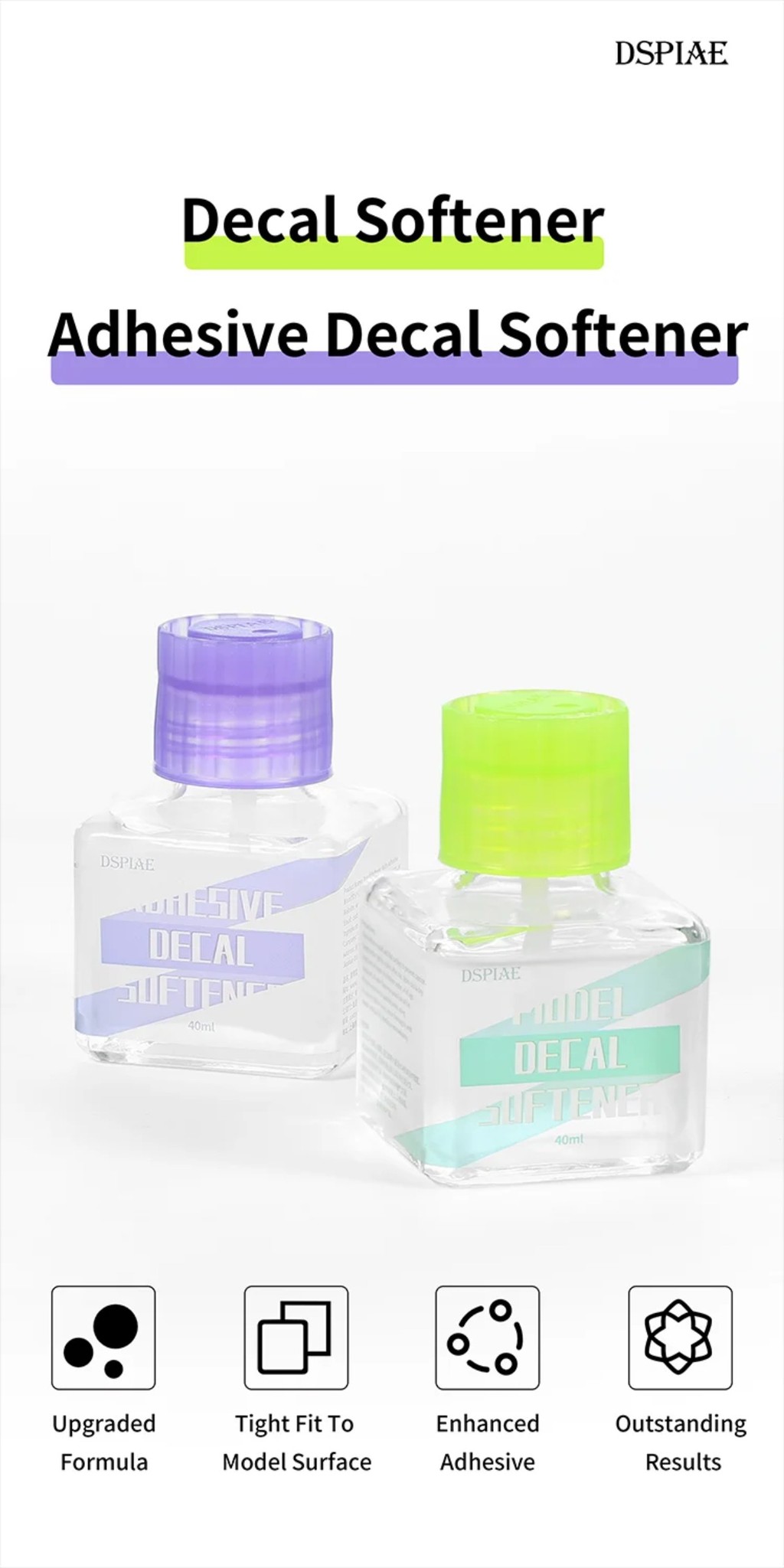 DSPIAE ETC-03/04 Decals Softener Glue Adhesive Assembly 40ML Model ...