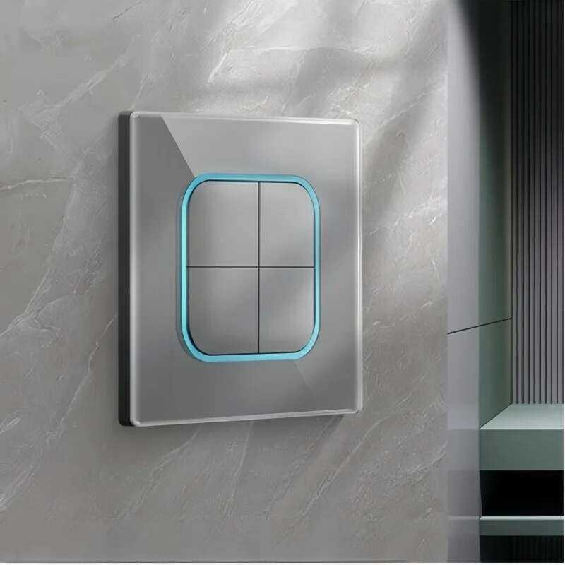Tt Button Tempered Glass Panel Wall Light International General Blue ...