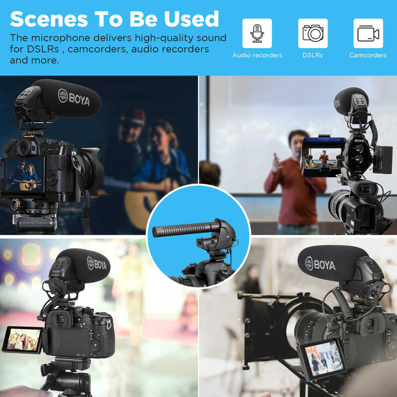 BOYA BY-BM3031 Super-Cardioid On-Camera Shotgun Microphone for DSLR ...