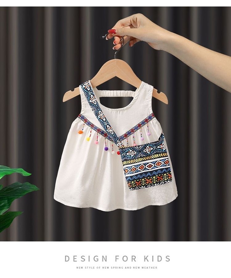 100-150cm Girls Sleeveless Sets Summer Girls Ethnic Wear Fashion Sets ...