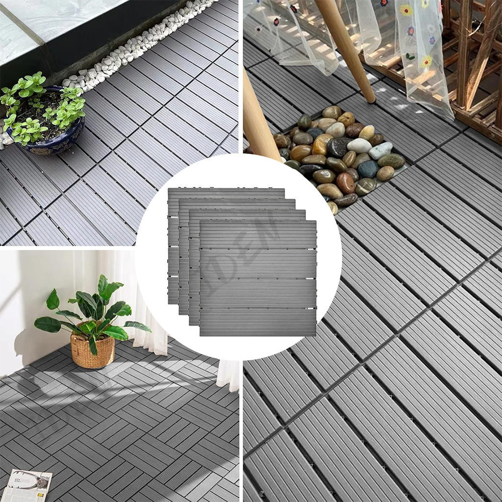 PVC Floor Decking tiles Indoor Outdoor DIY Interlocking Tiles for Porch ...