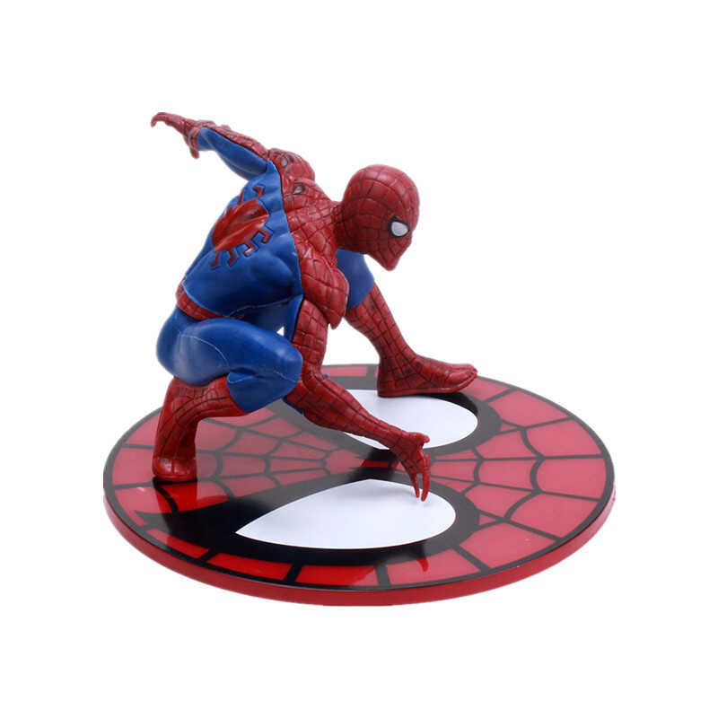 Avengers Spider Man figurine with base, superhero doll model, children ...