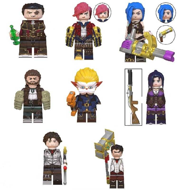 Lol Building Blocks Hot Game Cosplay Arcane Figures Jinx Vi Jayce ...