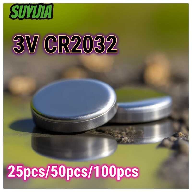 100% original 25pcs/50pcs/100pcs CR2032 3V Lithium Battery Button Cell ...