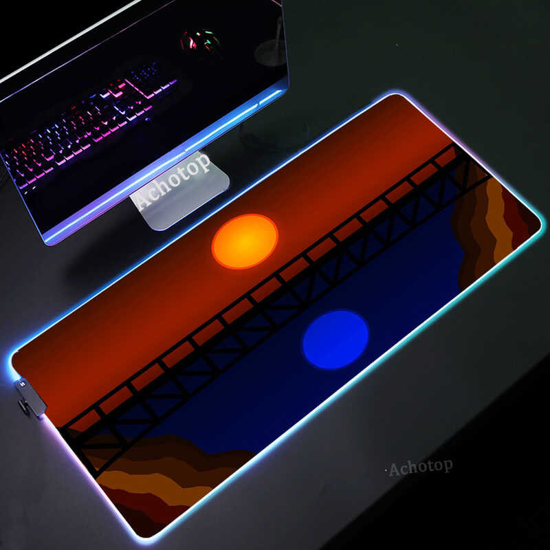 Pink Sunset Mouse Pad XXL RGB Mousemat Gamer Speed Keyboard Pads LED ...