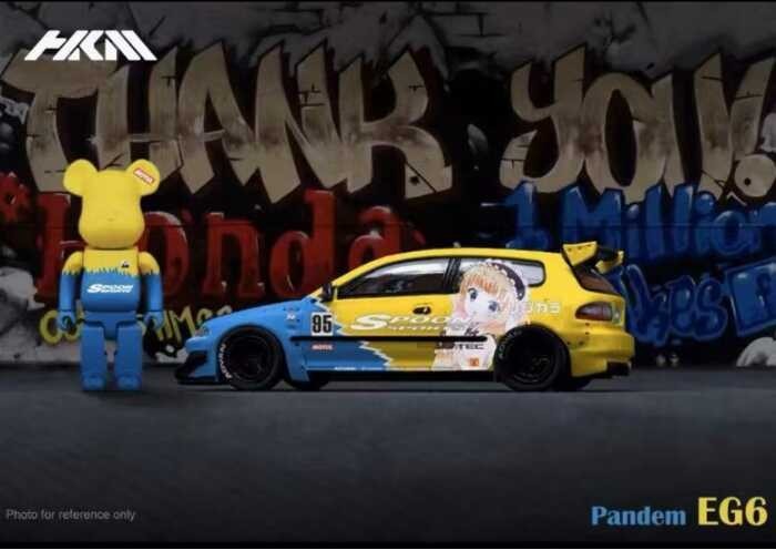 HKM alloy 1:64 RV sports car model Pandem Honda Civic Rocket Rabbit EG6 ...