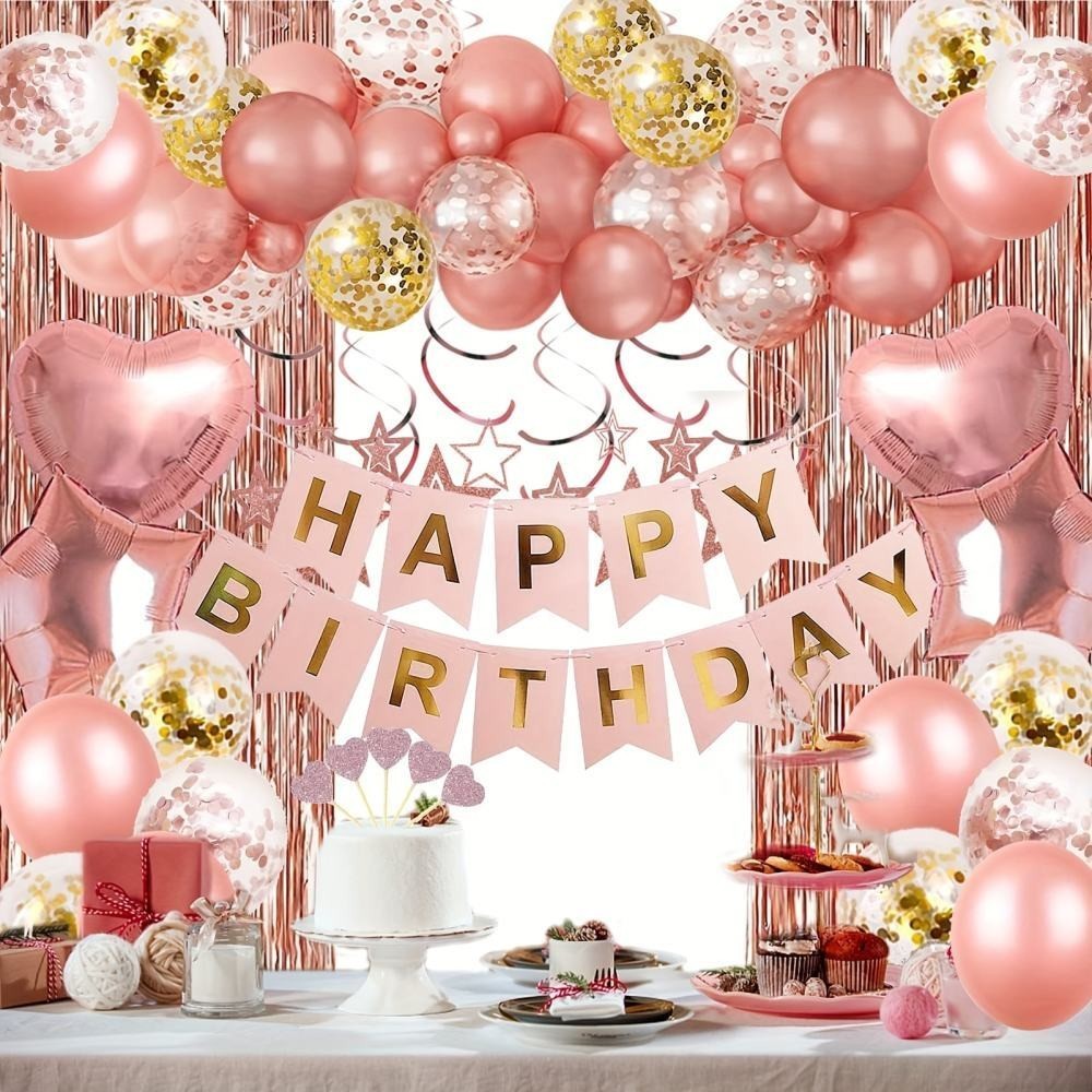 Confetti Balloon Arch Decoration Set Happy Birthday Party Backdrop Kit ...