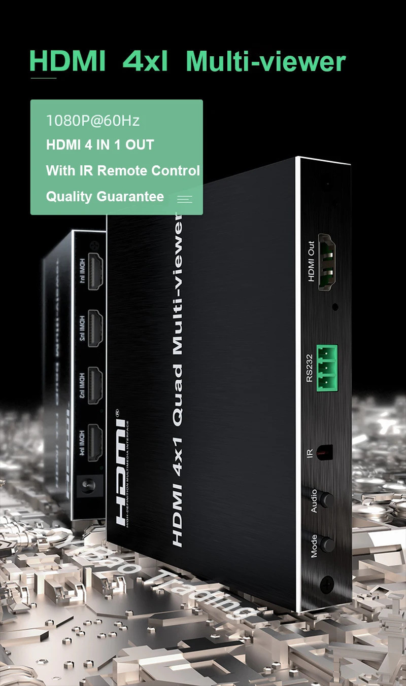 4x1 HDMI Quad Multi-viewer 1080P 60Hz Multi Screen Segmentation HDMI ...