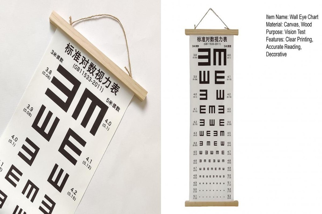 [BZ] Eye Chart Multipurpose Waterproof Standardized Clear Printing ...