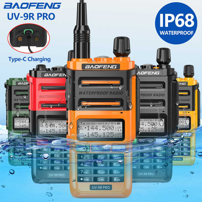 Baofeng UV-9R Pro Waterproof IP68 Walkie Talkie High Power Two Way Radio VHF UHF Portable Radio ...