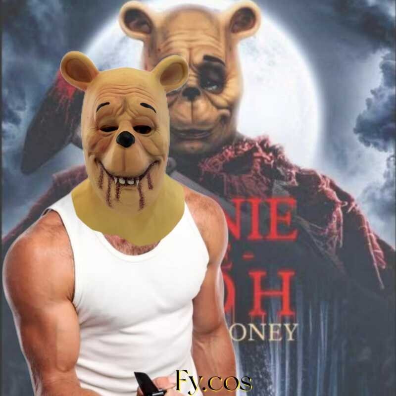 § Bloody Bear Mask Horror Movie Blood And Honey Pig Head Latex Mascara ...
