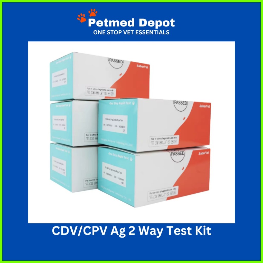 ♂ 2 Way Canine Distemper/Parvo Rapid Test kit SaberVet (CDV/CPV Ag ...