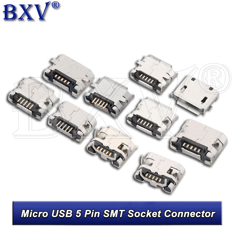 Micro USB 5 Pin SMT Socket Connector Type B Female Placement SMD DIP ...