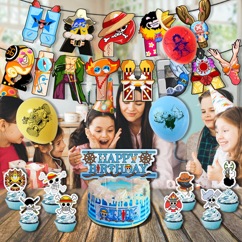 ONE PIECE Theme Party Set Popular Anime Cartoon Character Luffy Party ...