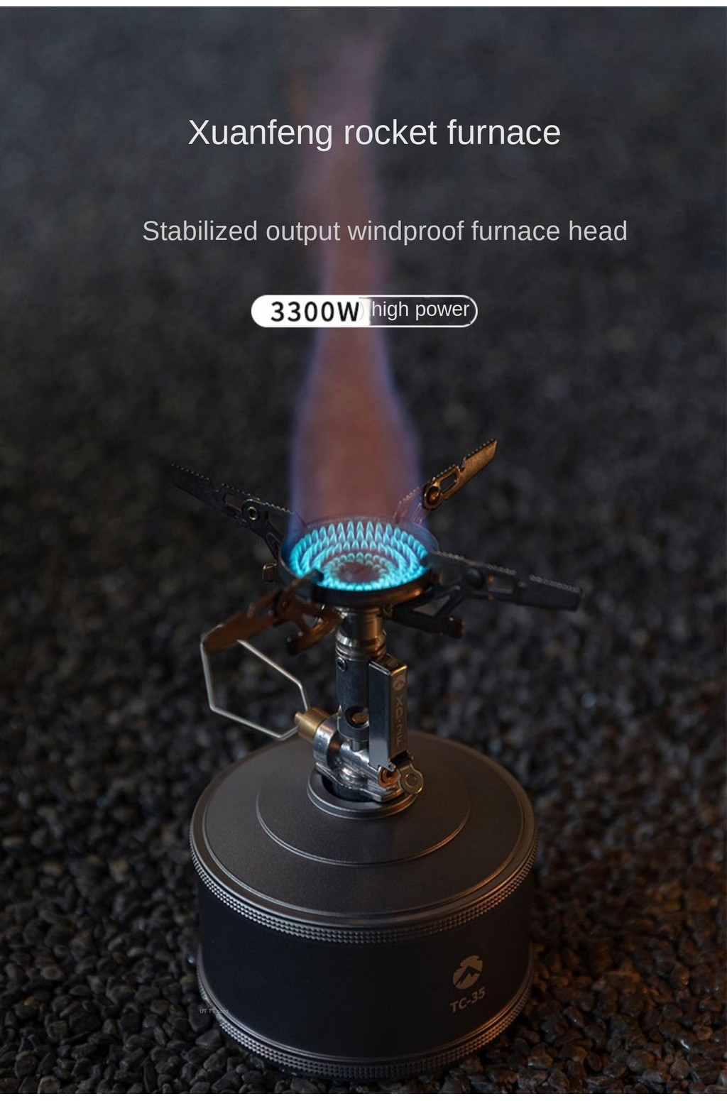 CAMPINGMOON XD-2F Mini Rocket Stove 92g Ultralight Portable Camping ...