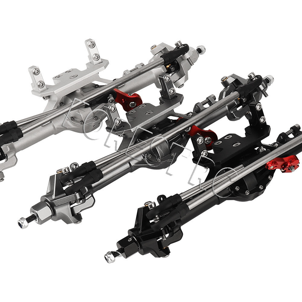 Aluminum Front & Rear Axles CNC Complete Axle Set for 1/10 RC Crawler Car Axial SCX10 II RGT ...