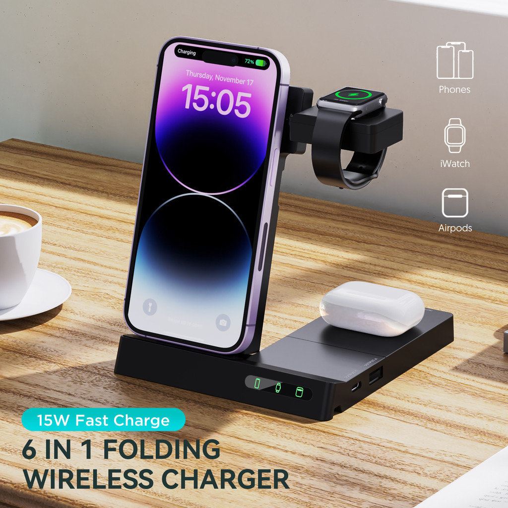 39 2024 Trending Hot Product 15W Customized 6In1 FOLDING WIRELESS ...
