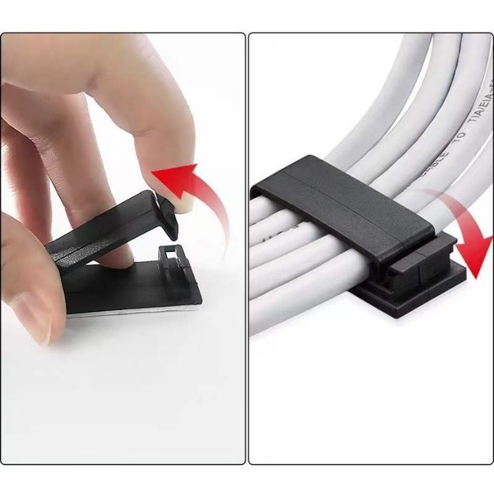 HOME⭕ 5/10/20pcs Self-adhesive Cable Organizer Wire Tie Cable Clamp Clips Holder Clamp ...