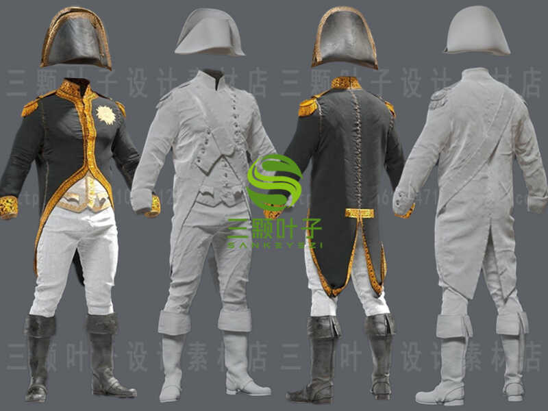 Napoleon era soldier uniform 3D model blend+fbx+obj+abc+max clothing ...