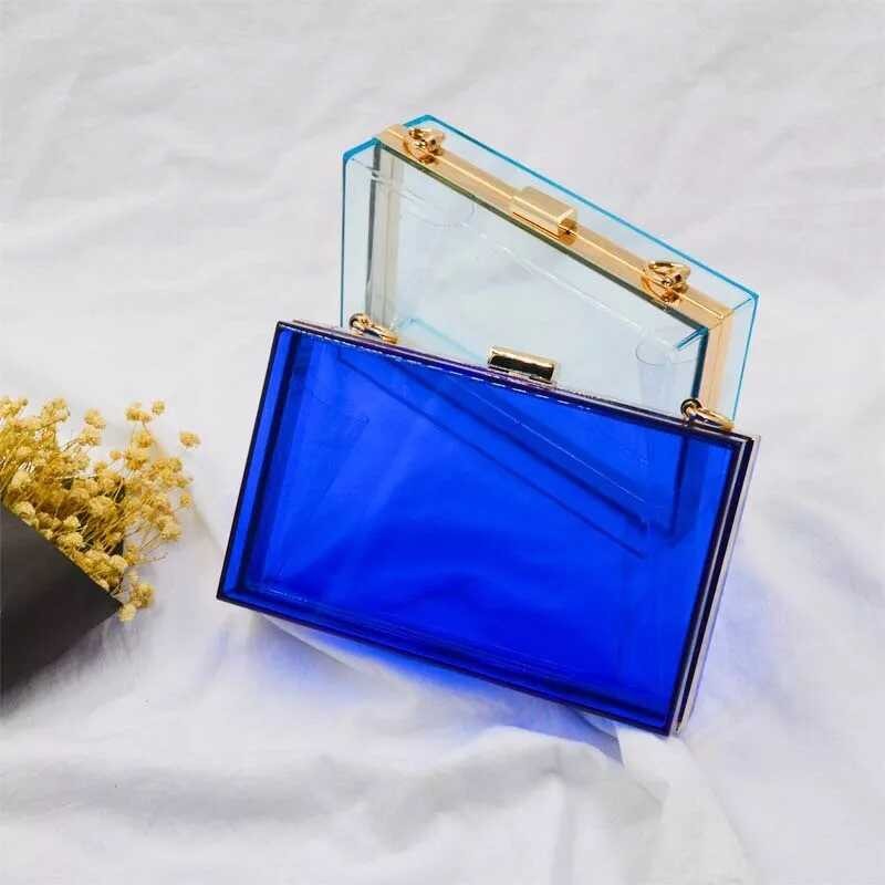 Colored Jelly Acrylic Transparent Bag Red Acrylic Bag Pink Acrylic ...
