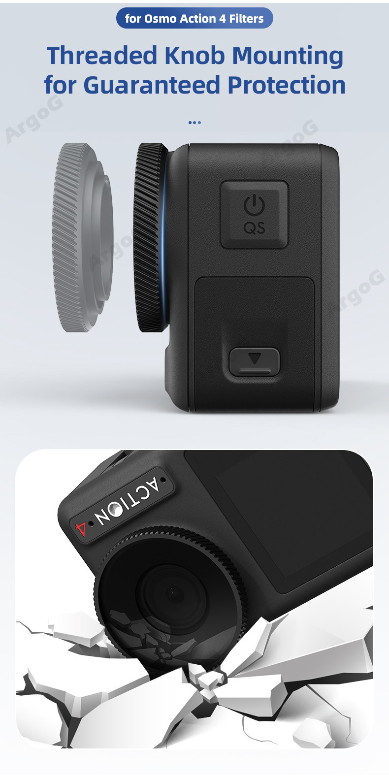 aMagisn Waterproof Filter For Osmo Action 5 Pro / Action 4 CPL UV ND ...