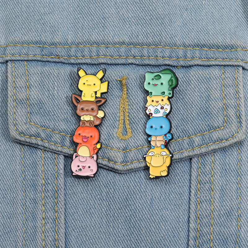 Cartoon Pocket Monster Enamel Pins Brooches Cute Elf Brooch Anime ...