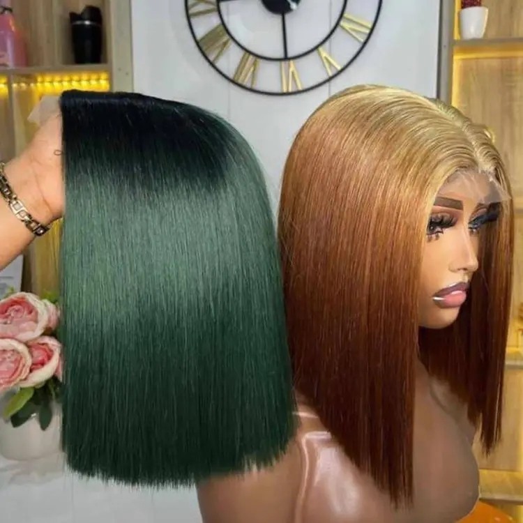 Unprocessed 100 Brazilian Human Hair For Black Women Glueless Bob Bone ...