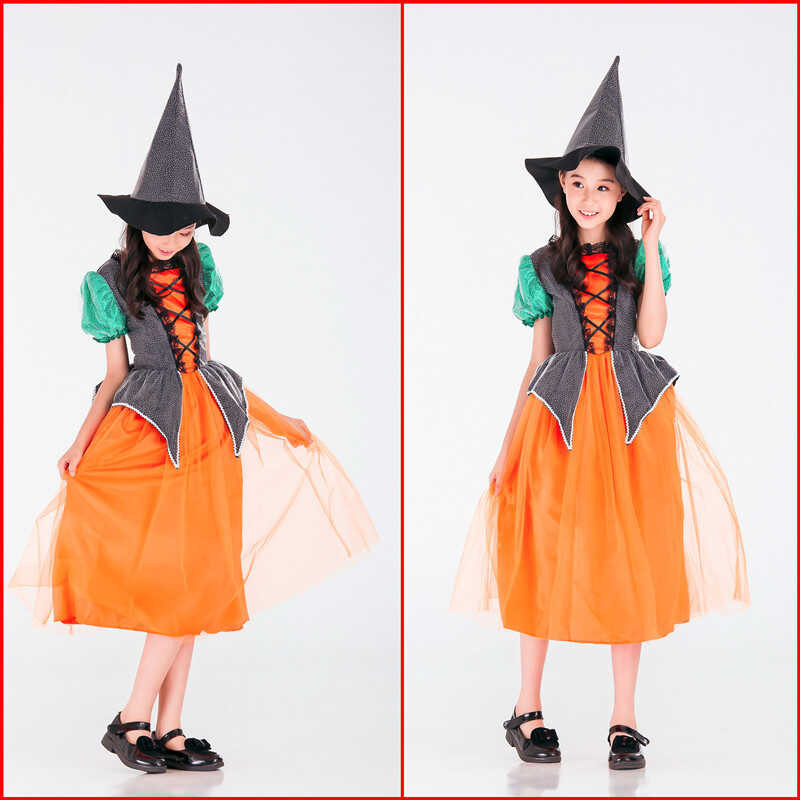 Children's Halloween costume, witch performance costume, girls ...