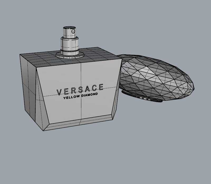 64 perfume bottle, packaging, glass bottle, rhino rhino, making C4D ...