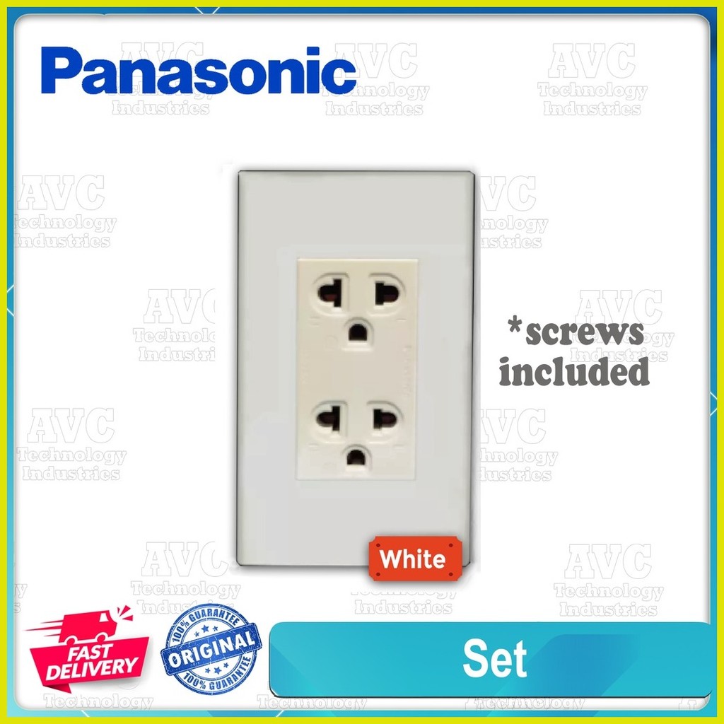 ∇ Panasonic Duplex Universal Outlet with Grounding 2 Gang | Shopee ...
