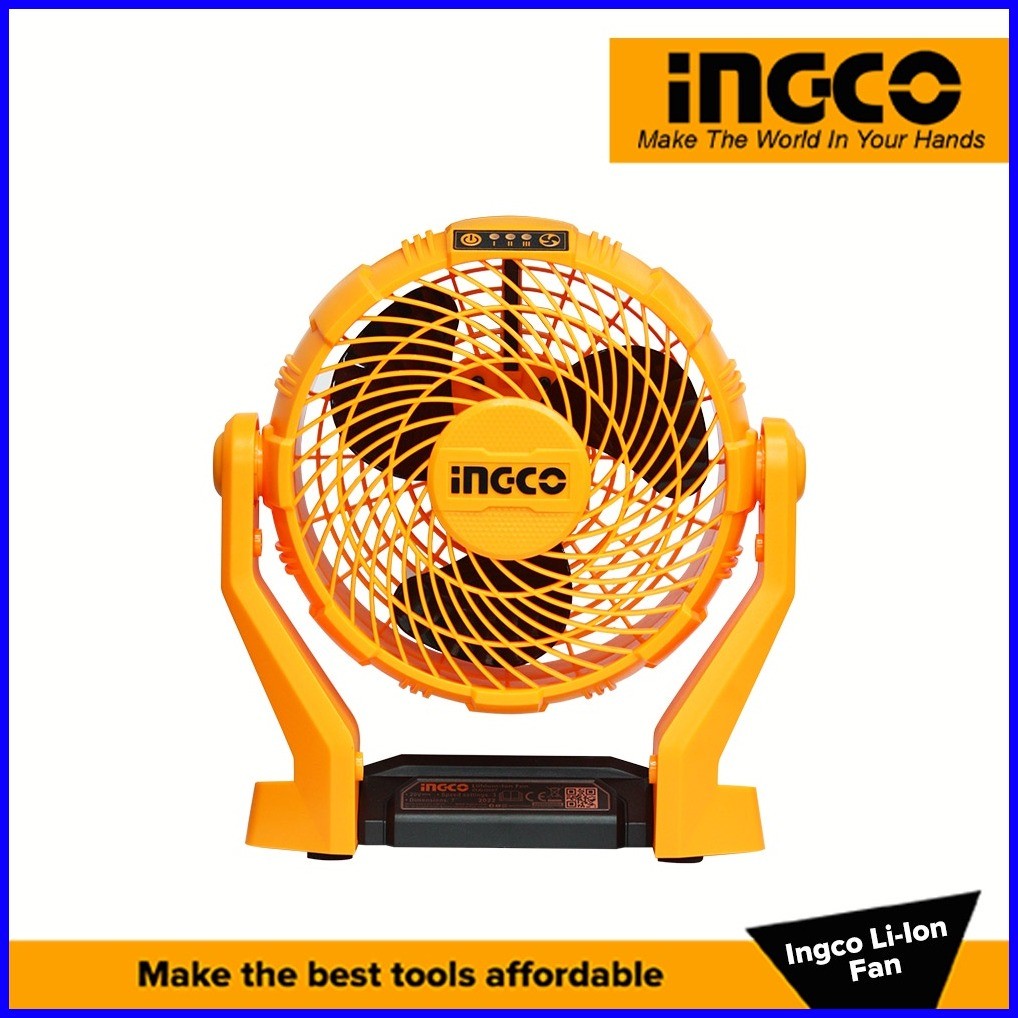 ♂ Ingco Cordless Lithium-Ion Fan 20V With 3 Speed 7" Inches Head ...