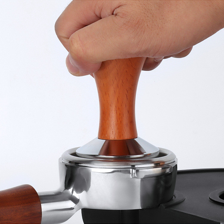 51mm/53mm/58mm Coffee Tamper Espresso Flat Tamper Wooden Handle ...