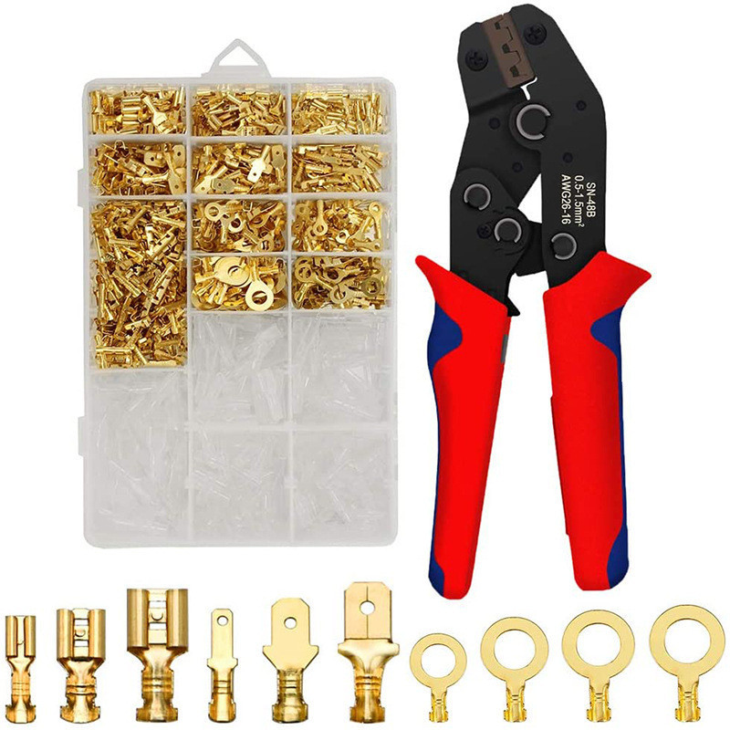 SN48B+1000PCS Manual spring pliers tube type terminal crimping pliers 7 ...