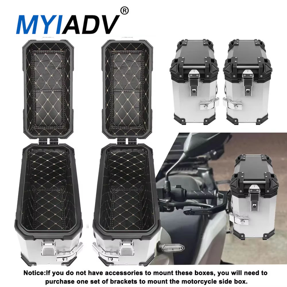 28L Motorcycle Side Box Universal Pannier Saddlebags Aluminum Box Side ...
