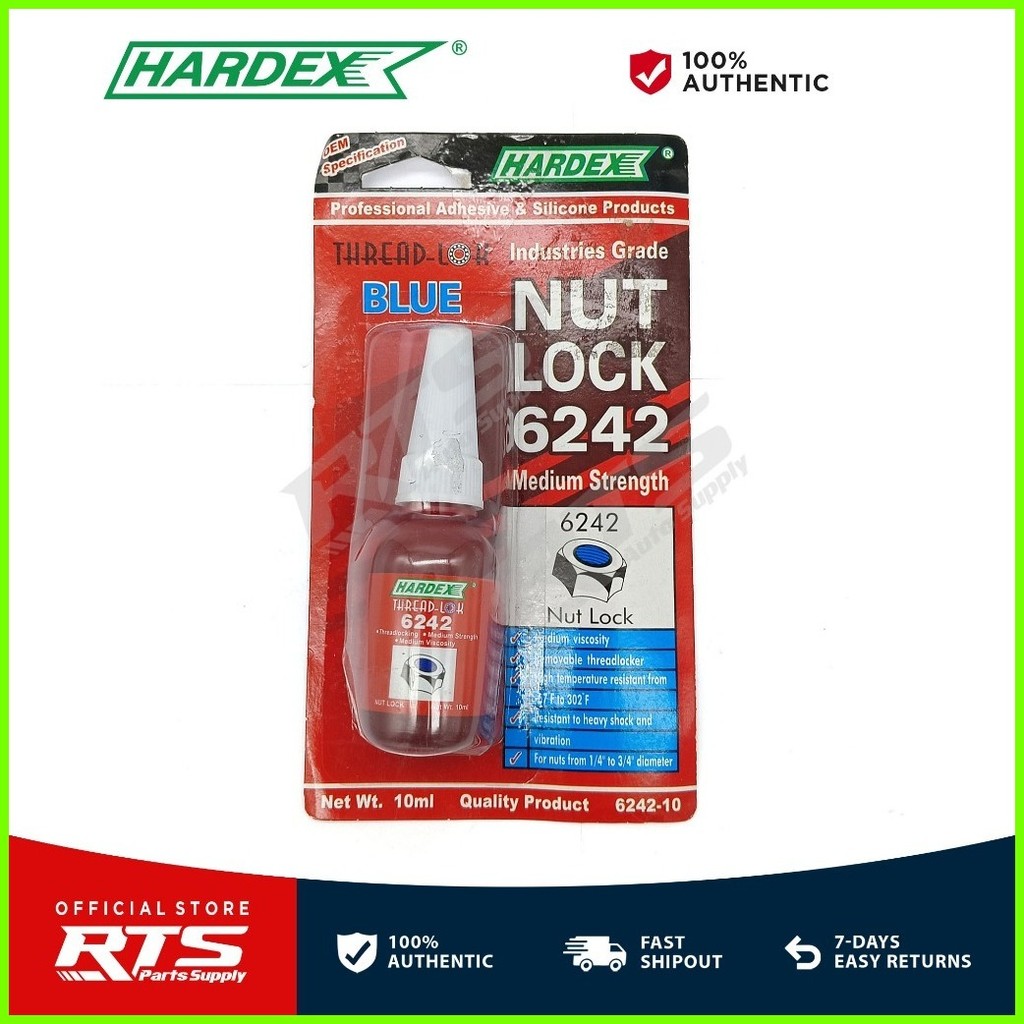 Hardex Threadlock Blue Nut Lock Adhesive 10ml ( Medium Strength 6242 ...