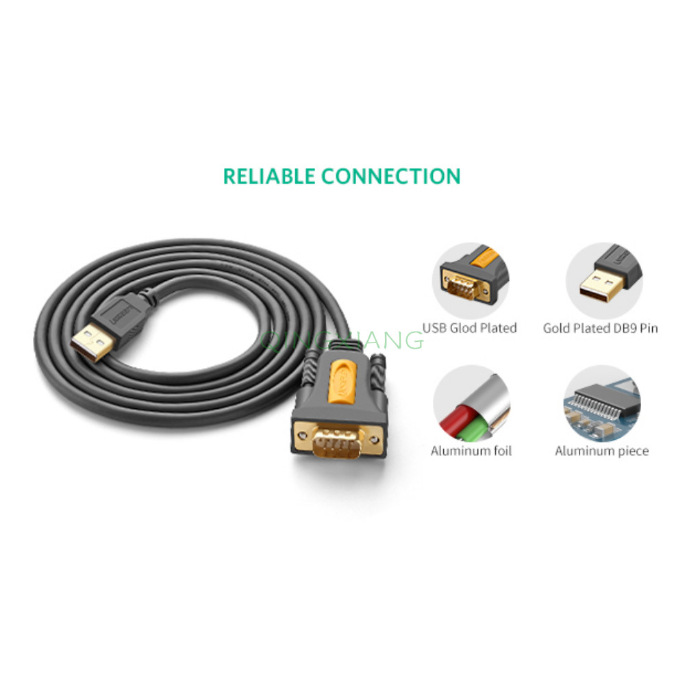 Ugreen USB to RS232 COM Port Serial PDA 9 DB9 Pin Cable Adapter ...