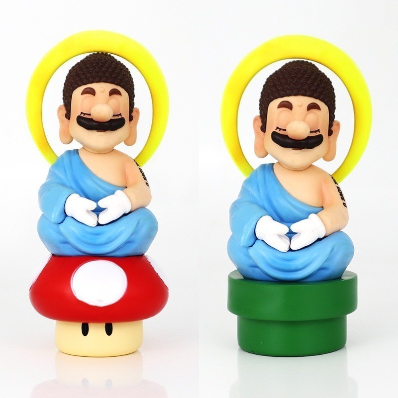 Super Mario Buddha Mario Plumber Game Statue GK Figure Cosplay Series ...