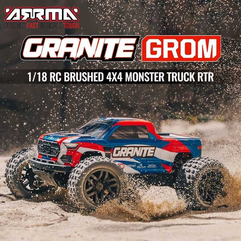 ARRMA RC Car 1/18 GRANITE GROM MEGA 380 Brushed 4WD RTR RC Electric ...