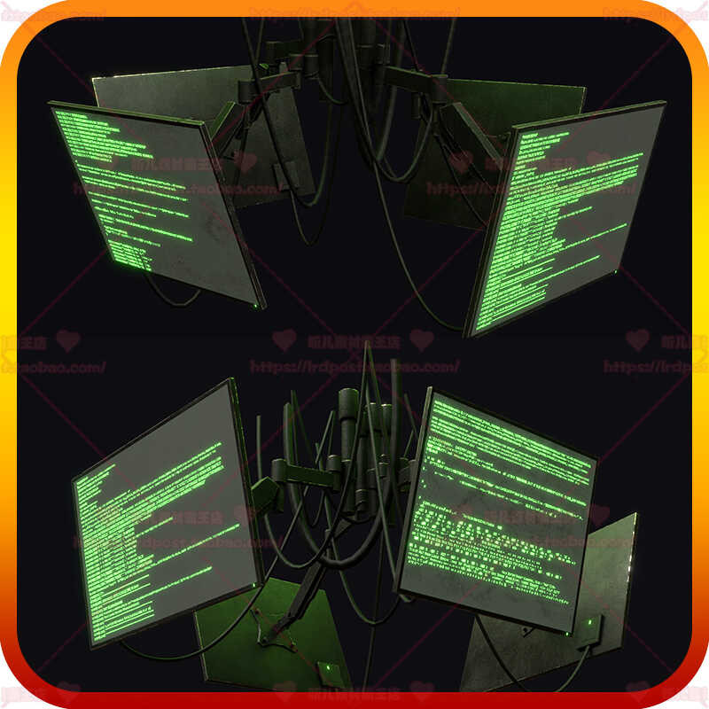 Technology Display Cyberpunk Sci Fi LED Screen 3D Model MAX FBX OBJ C4D ...